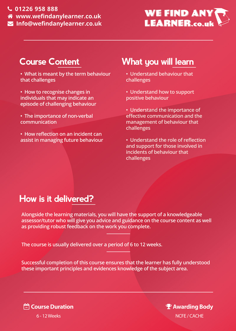 Understanding Behaviour that Challenges Level 2 | We Find Any Learner