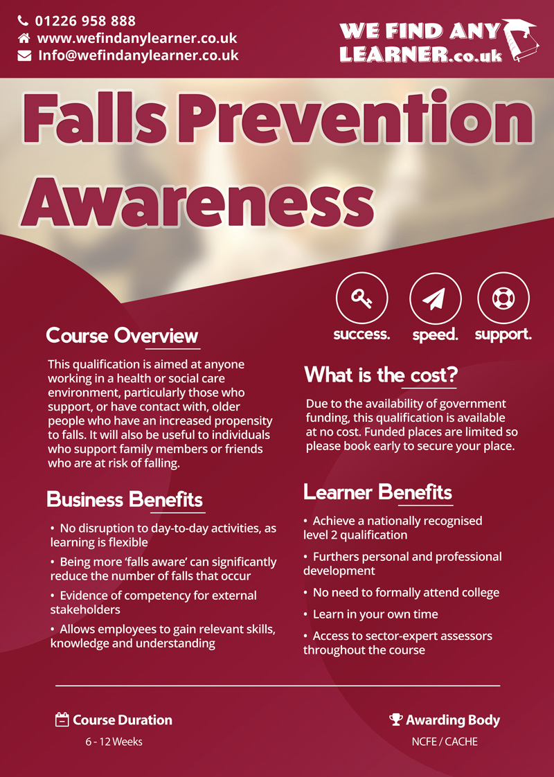 Falls Prevention Awareness Level 2 | We Find Any Learner