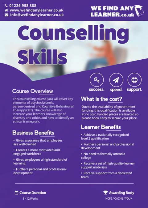 Counselling Skills Level 2 | We Find Any Learner