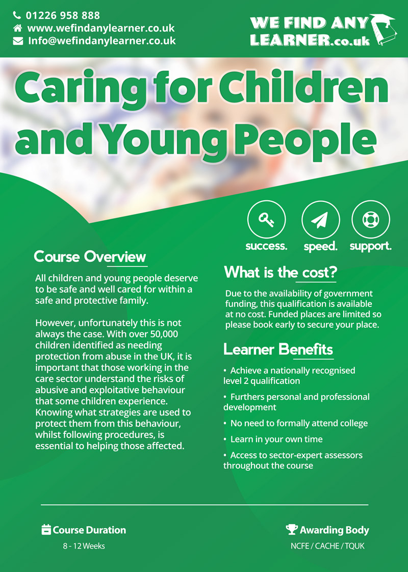 Caring for Children and Young People | We Find Any Learner