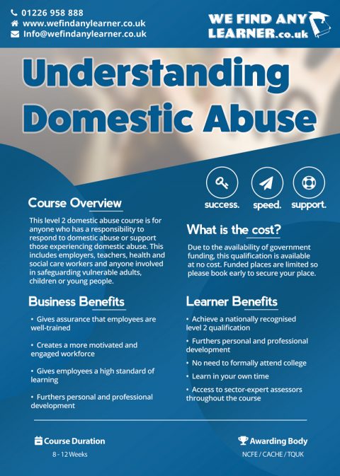 Understanding Domestic Abuse Level 2 | We Find Any Learner