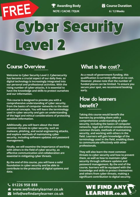 Cyber Security Level 2 | We Find Any Learner