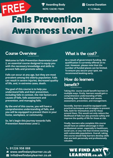 Falls Prevention Awareness Level 2 | We Find Any Learner